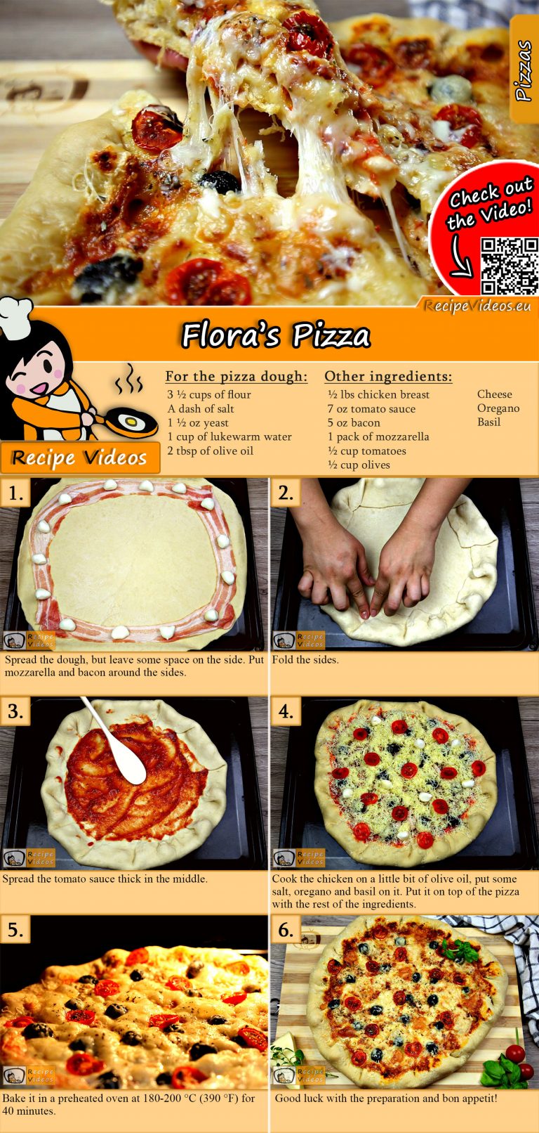 FLORA'S PIZZA RECIPE WITH VIDEO - simple Flora's Pizza recipe