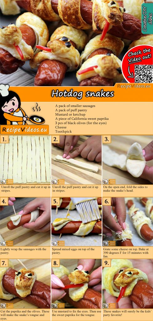 HOTDOG SNAKES RECIPE WITH VIDEO - simple Hotdog Snakes recipe