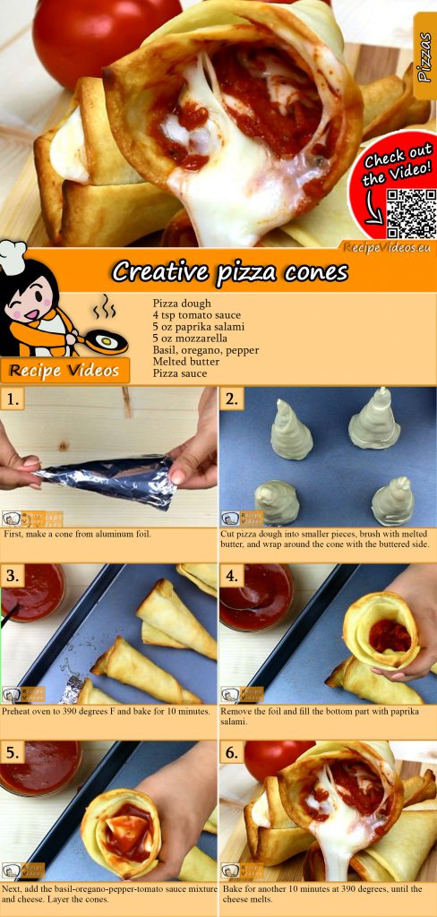 CREATIVE PIZZA CONES RECIPE WITH VIDEO - simple and creative recipe