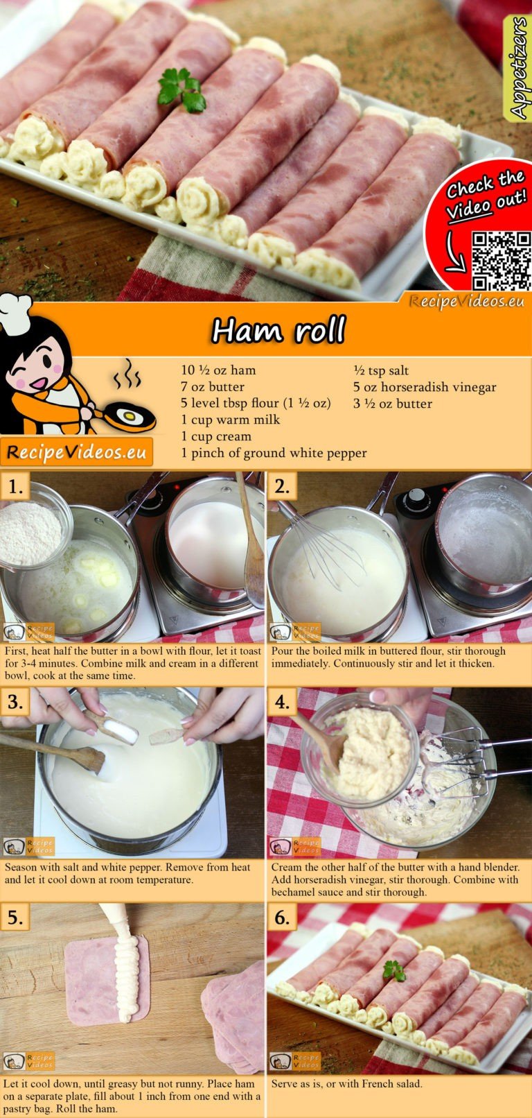 HAM ROLL RECIPE WITH VIDEO - simple Ham roll recipe