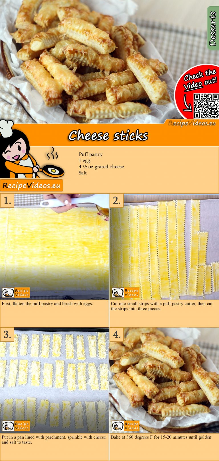 CHEESE STICKS RECIPE WITH VIDEO - simple Cheese sticks recipe