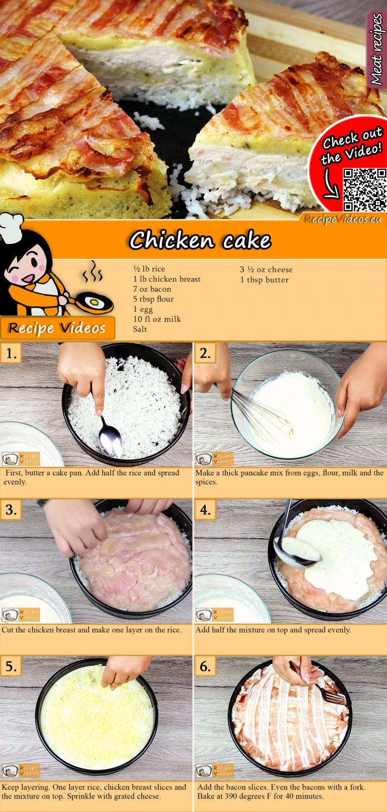 CHICKEN CAKE RECIPE WITH VIDEO - simple Chicken cake recipe