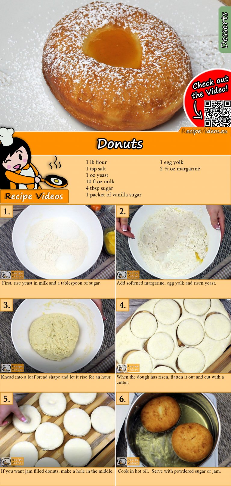 DONUTS RECIPE WITH VIDEO - fast and simple Donuts recipe with video